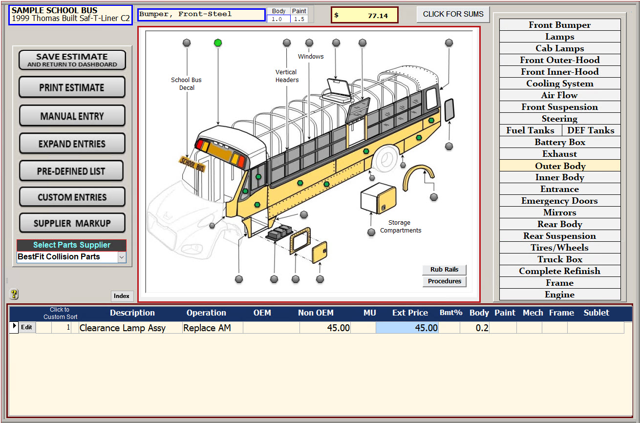 School Bus Collision Estimating Software — TruckWriter | TruckWriter ...